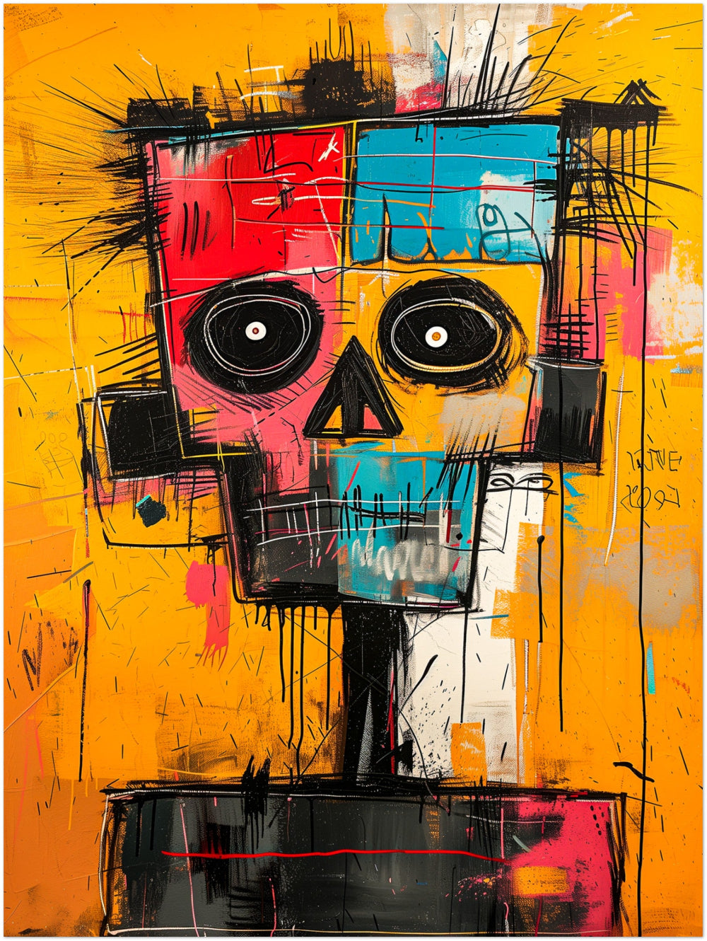 Living in Shapes - Abstract Geometric Skull Art Poster – AconaStudio